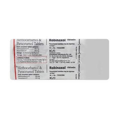 Robinaxol 350mg250mg Tablet Packaging Size 1x10 At Rs 200stripe In