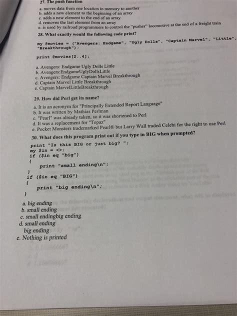 Solved 27 The Push Function A Moves Data From One Location