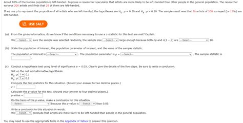 Solved About 10 Of The Human Population Is Left Handed Chegg Com