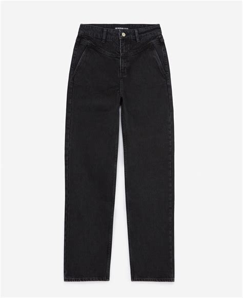 Naomy Wide Leg Black Jeans With Padded Detail The Kooples Us
