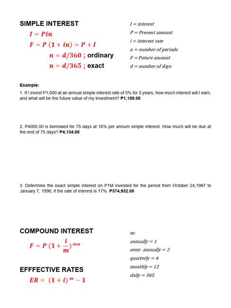 Econ 1 Rev Pdf Interest Present Value