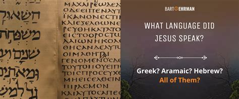 What Language Did Jesus Speak Greek Aramaic Hebrew