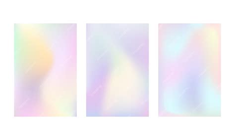 홀로그램 그라데이션 배경 프리미엄 벡터