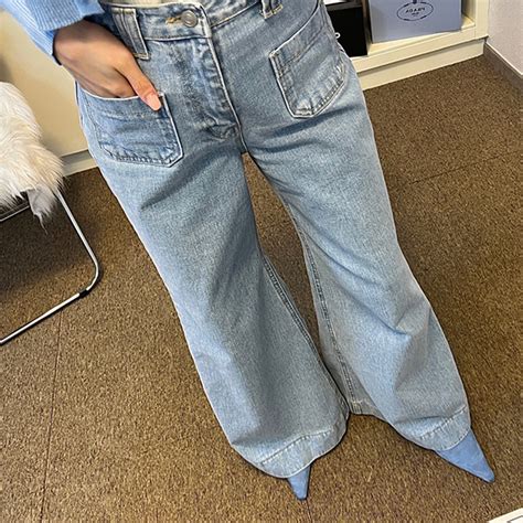 최저가 당일발송🚚봄신상통빅사이즈고퀄세미와이드 유니크y2k양포켓앞포켓심플베이직데님핏보장롱다리핏체형커버인생핏 와이드 하이웨스트 통 부츠컷 포켓