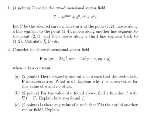 Consider The Two Dimensional Vector Field F E Sin