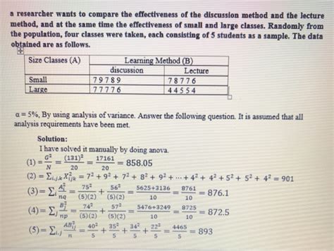This Is Two Way Anova Problem I Have Solved A Half