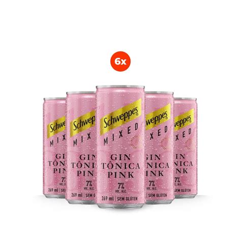 Pack 6 Schweppes Gin Tônica Pink 269ml Na Sua Casa Por Coca Cola