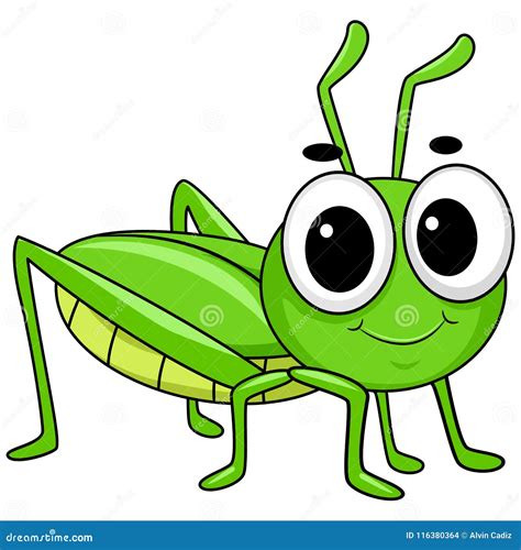 Vector Illustration Of Cute Little Grasshopper Stock Vector