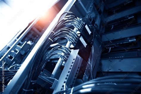 Network Panel Switch And Cable In Data Center Stock Photo Adobe Stock