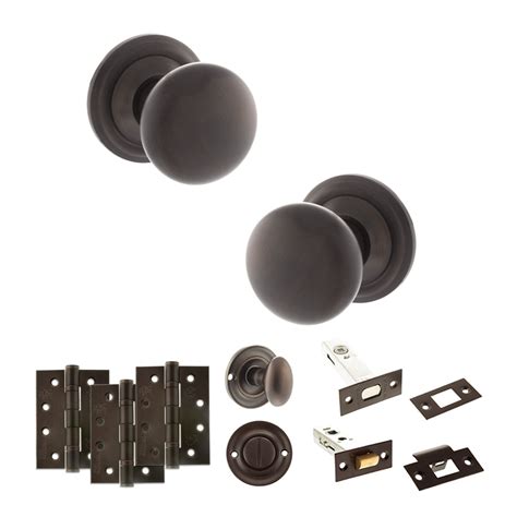 Old English Harrogate Door Knob Pack Bathroom Set 4 Deadbolt 4 F
