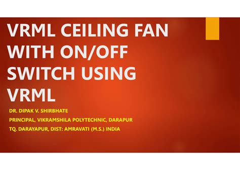 Pdf Vrml Ceiling Fan With Onoff Switch Using Vrml
