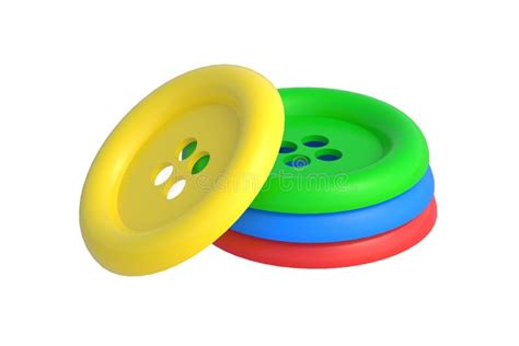 Stack Of Buttons For Clothes Isolated On White Background Stock Illustration Illustration Of