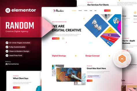 Random Creative Digital Agency Elementor Template Kit By Rometheme
