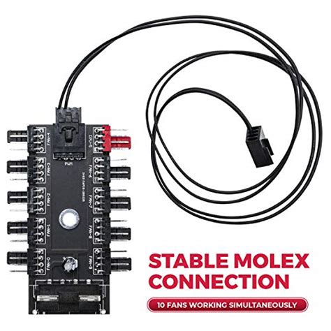 BUYMINERS CA Chassis Fan Hub CPU Cooling Port V Molex To PWM Connector With Pin