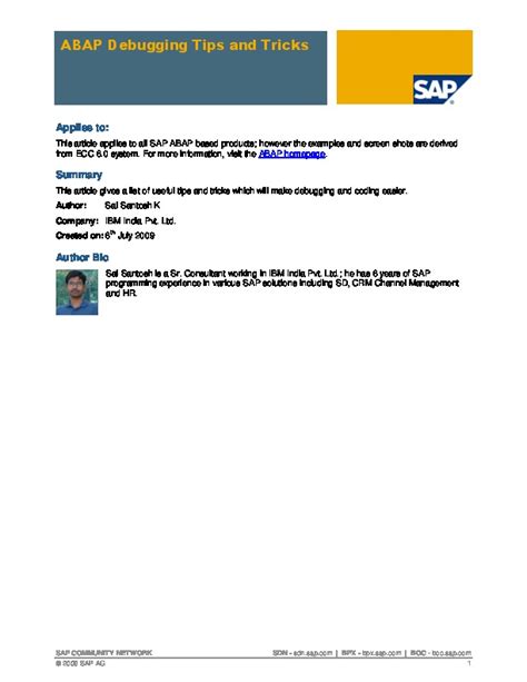 Abap Debugging Pdfcoffeecom