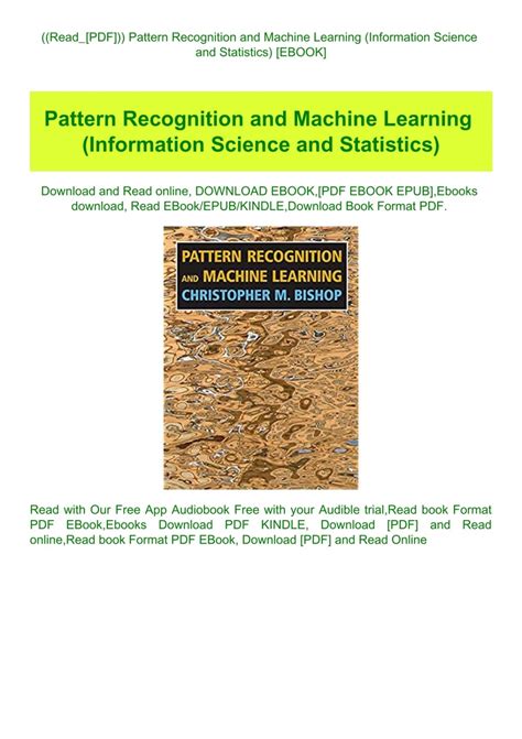 read [pdf] pattern recognition and machine learning information