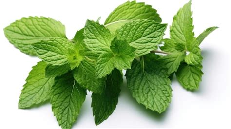 Premium Photo Fresh Spearmint Leaves Isolated On The White Background