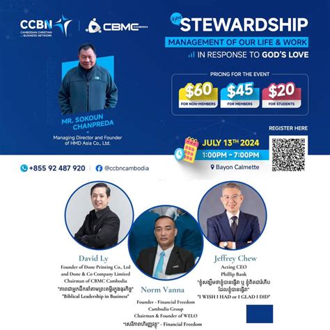 cbmc cambodia national christian business conference 2024 stewardship management of life and