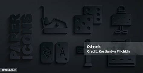 도로 교통 표지판 테이블에 마술 공 타로 카드 아케이드 게임기 게임 주사위 및 범퍼 아이콘을 설정합니다 벡터 3차원 형태에 대한 스톡 벡터 아트 및 기타 이미지 Istock