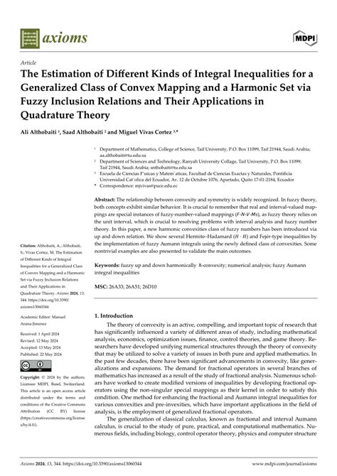 Pdf The Estimation Of Different Kinds Of Integral Inequalities For A Generalized Class Of