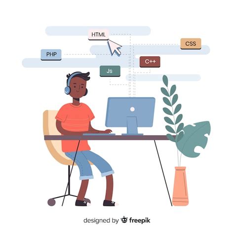 Programmers Action Vectors And Illustrations For Free Download