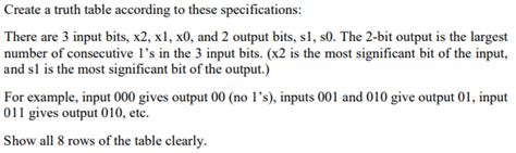 Solved Create A Truth Table According To These