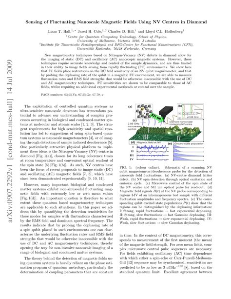 Pdf Sensing Of Fluctuating Nanoscale Magnetic Fields Using Nitrogen