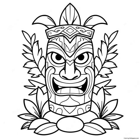 Tiki Faces Coloring Pages