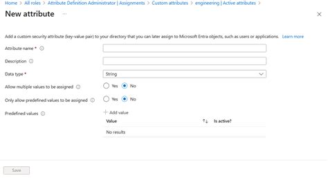 Add Or Deactivate Custom Security Attribute Definitions In Microsoft