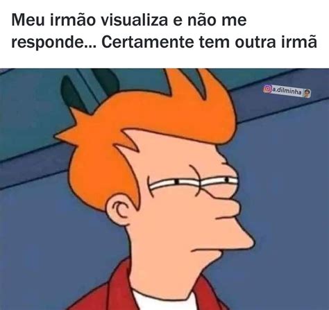 Meu irmão visualiza e não me responde Certamente tem outra irmã Memes