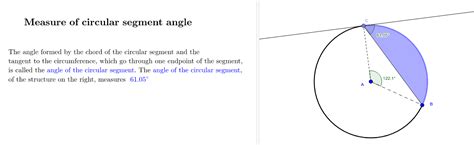 Central Angle Inscribed Angle Circular Segment Angle And Arc Geogebra