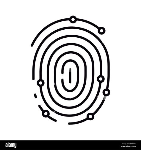 Digital Fingerprint Abstract Tech Identity Vector Illustration Stock
