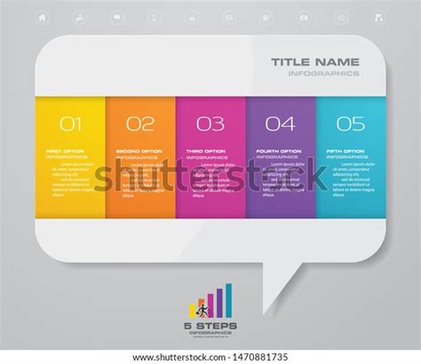 5 Steps Simpleeditable Process Chart Infographics Stock Vector Royalty Free 1470881735