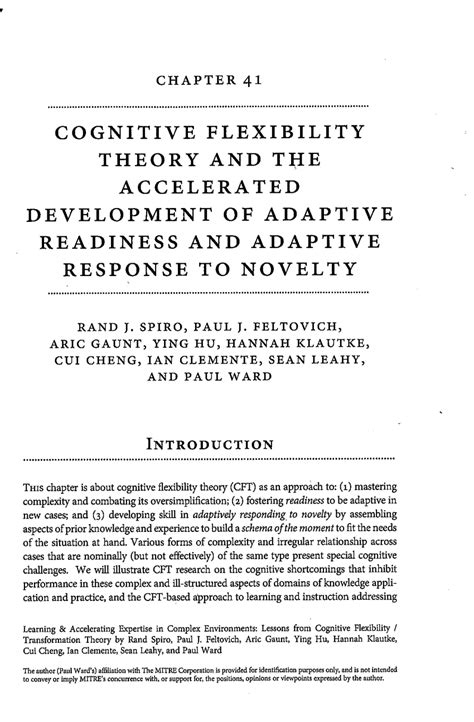 Pdf Cognitive Flexibility Theory And The Accelerated Development Of Adaptive Readiness And