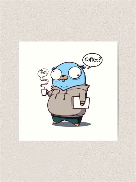 golang gopher developer and his soul art print for sale by clgtart