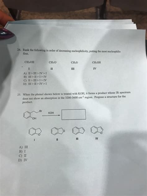 Solved Rank The Following In Order Of Decreasing