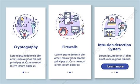 Network Security Onboarding Mobile App Page Screen With Concepts Banner