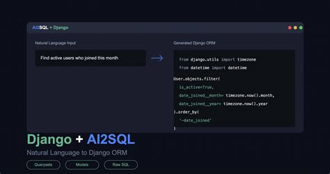 Django Sql Ai Convert Natural Language To Django Orm Queries