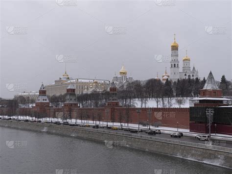 克里姆林宫 都市风景 冬天 河堤 俄罗斯 莫斯科 国际著名景点 砖 雪