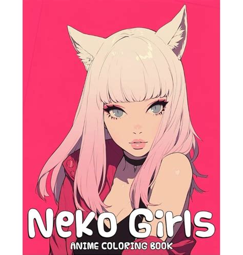 애니네코 걸스 색칠책 십대 성인의 휴식을 위한 우아한 이미지가 포함된 멋진 의상을 입은 귀여운 고양이 만화 티몬