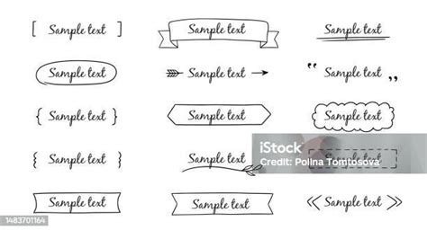 Text Title Frame Handwriting Ribbon Square Circle Decoration Element