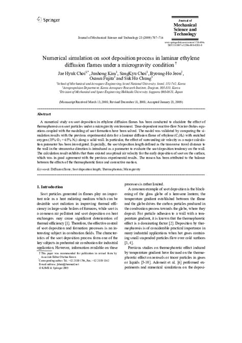 Pdf Numerical Simulation On Soot Deposition Process In Laminar