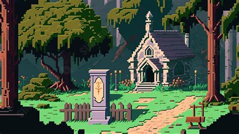 Pixel Game Forest Cemetery Theme Powerpoint Background For Free Download Slidesdocs