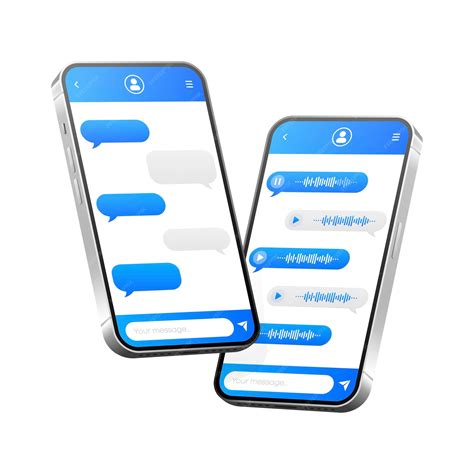 Premium Vector Chat App Mockup Smartphone Messenger Communication Application Ui Template
