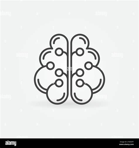 Neural Networks In Human Brain Vector Science Concept Outline Icon Or Symbol Stock Vector Image