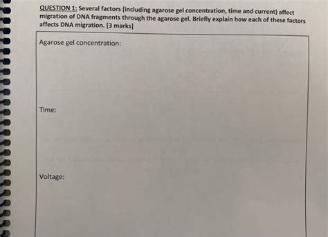 solved question 1 several factors including agarose gel