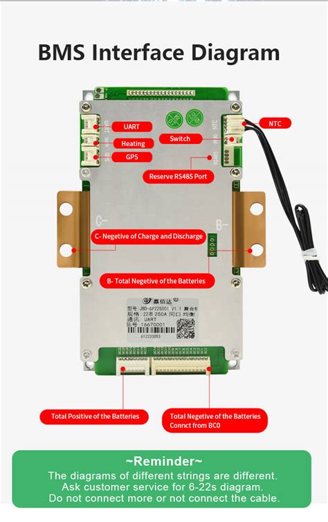 250a 6s 22s Lifepo4 Li Ion Smart Bms Sp22s001 Xiaoxiangbms