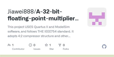 Github Jiawei888a 32 Bit Floating Point Multiplier Based On Fpga
