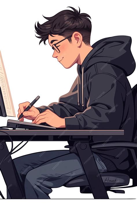 Premium Vector South Asian Male Software Developer In His 20s Writing Code