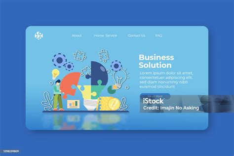 현대 플랫 디자인 벡터 일러스트 비즈니스 솔루션 방문 페이지 및 웹 배너 템플릿 혁신적이고 창의적인 아이디어 새로운 아이디어